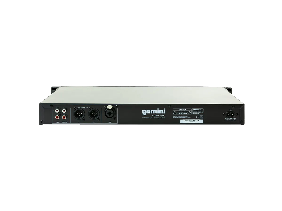 Gemini CDMP-1500 19″ Professional 1U Rack-mount Single CD/MP3/USB ...
